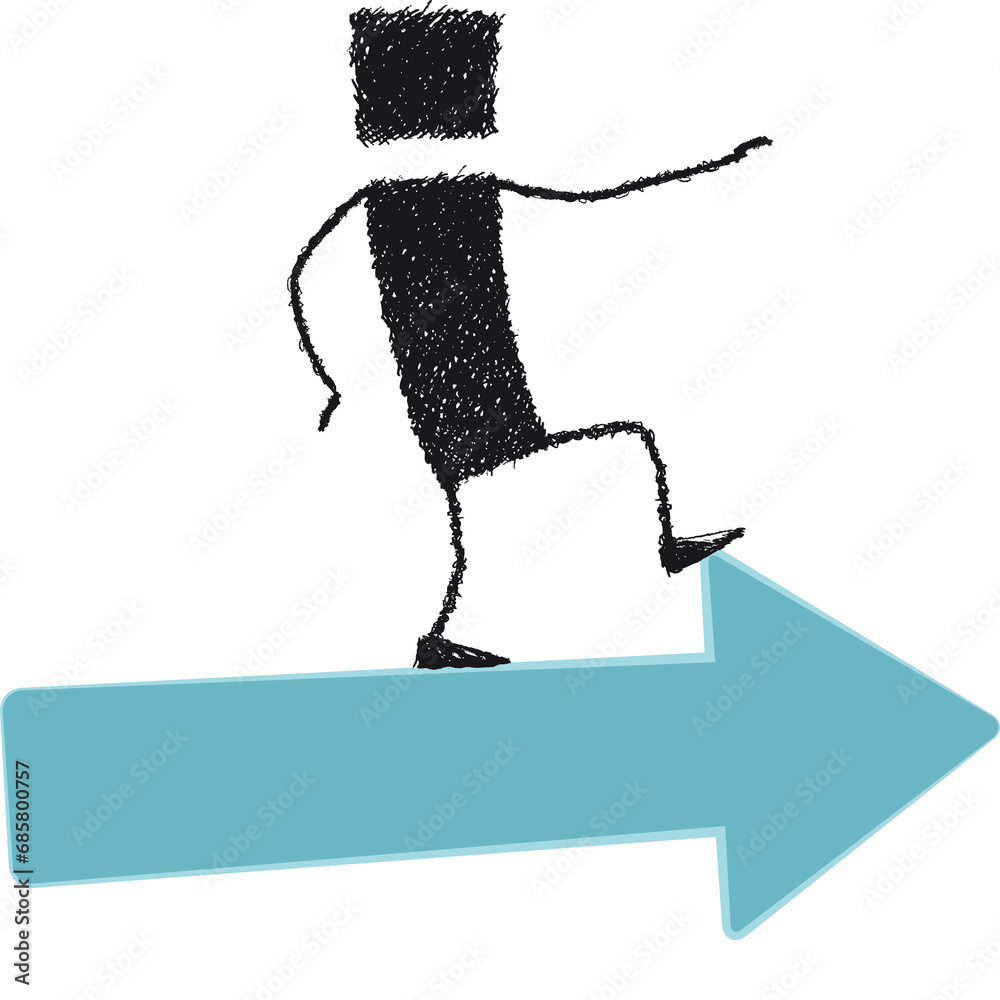 Walking above the arrow, stick figure. A stick figure standing on an ...
