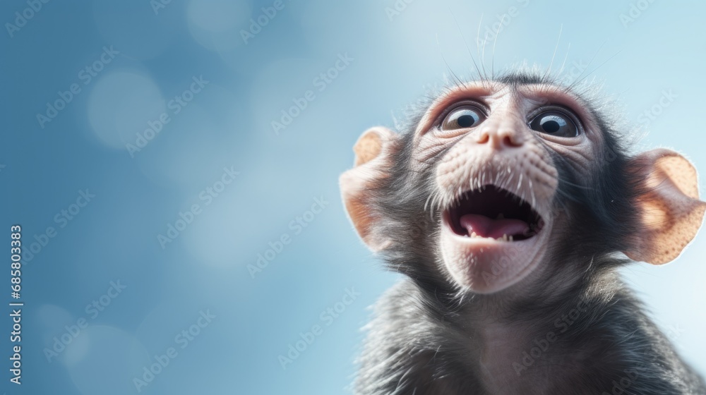 a close up of a monkey with its mouth open and it's mouth wide open ...