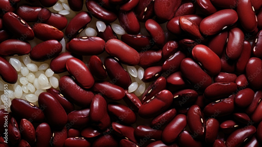 a pile of red beans sitting next to each other on top of a pile of ...