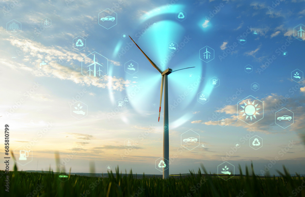 Wind energy and sustainable resources. Renewable energy technology ...