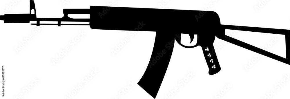 AK47 weapon SVG vector cut file for circuit and silhouette Stock Vector ...