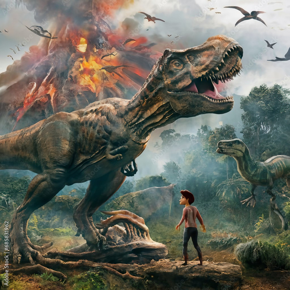 tyrannosaurus rex dinosaur _ tyrannosaurus rex dinosaur 3d render _ ai ...