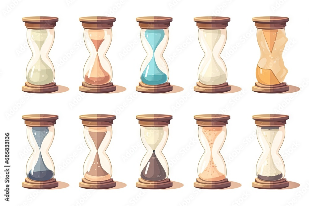 Simple Hourglass Collection, Sand Clocks for Sprite Sheet Animation ...