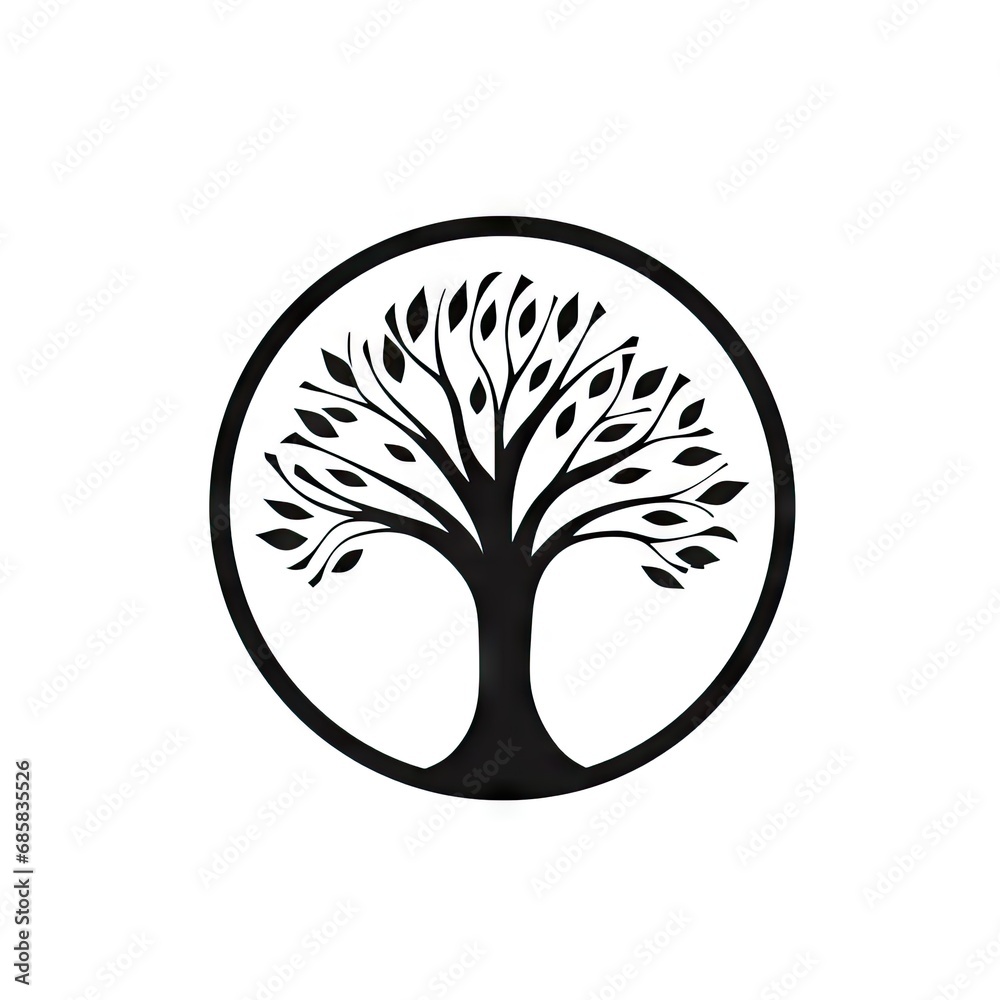 Tree Icon, Minimal Tree Symbol, Eco Bio Logo, Organic Ecology Design ...