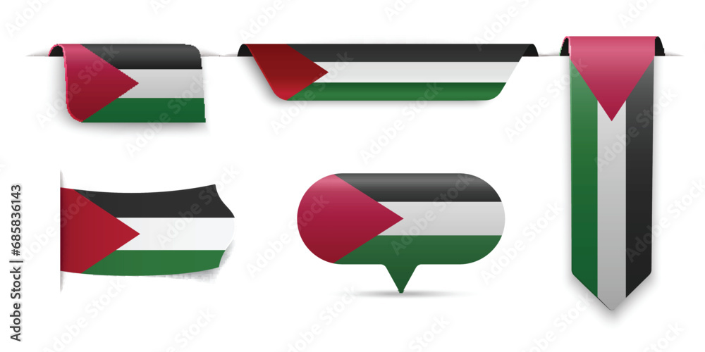 Modern Set of Palestine Flags with Different Shapes Stock Vector ...