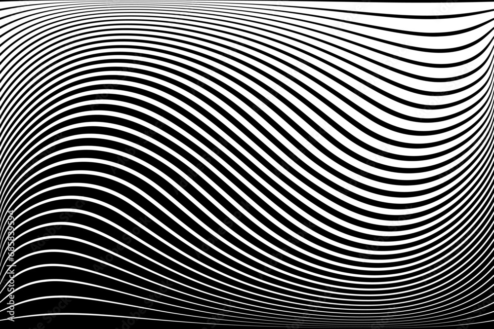 Wavy Lines Textured Background with 3D Illusion and Twisting Movement ...