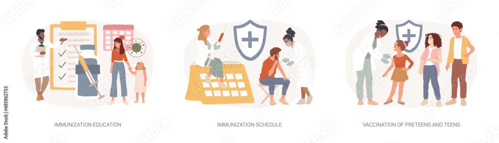 Public health program isolated concept vector illustration set ...