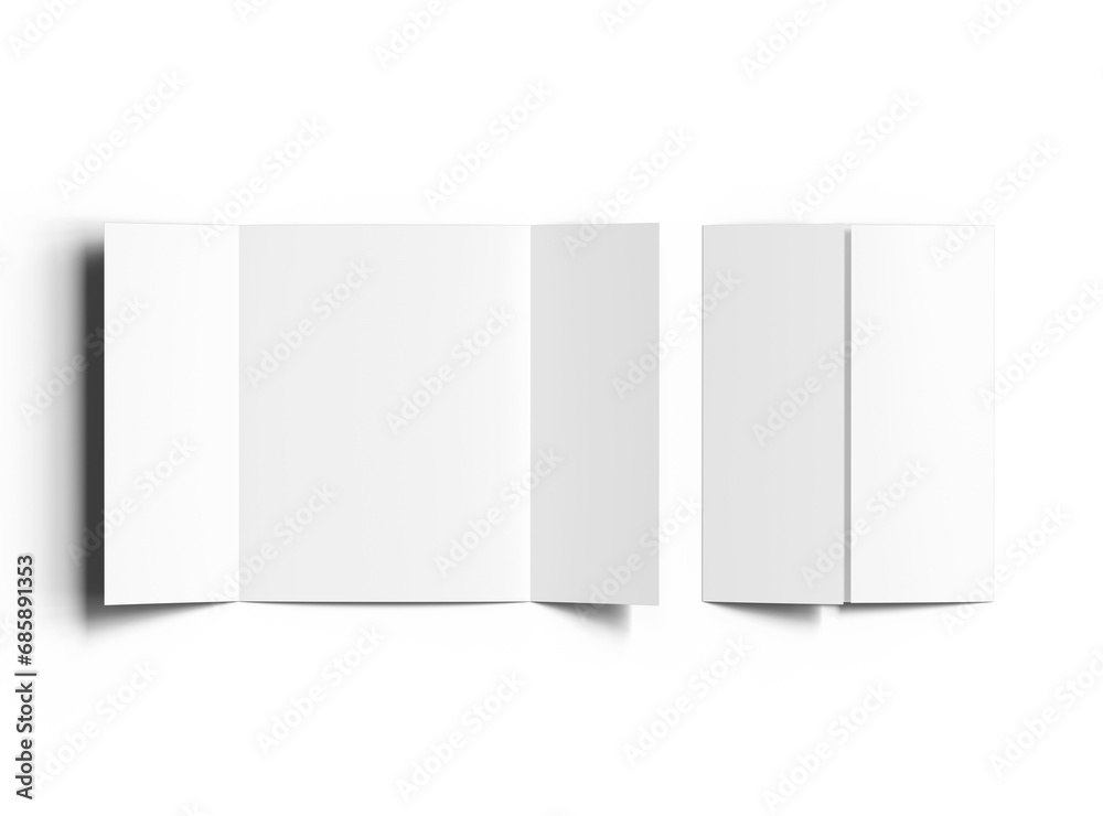 Blank Letter Gate Fold Brochure 8.5x11 inc render on a transparent ...