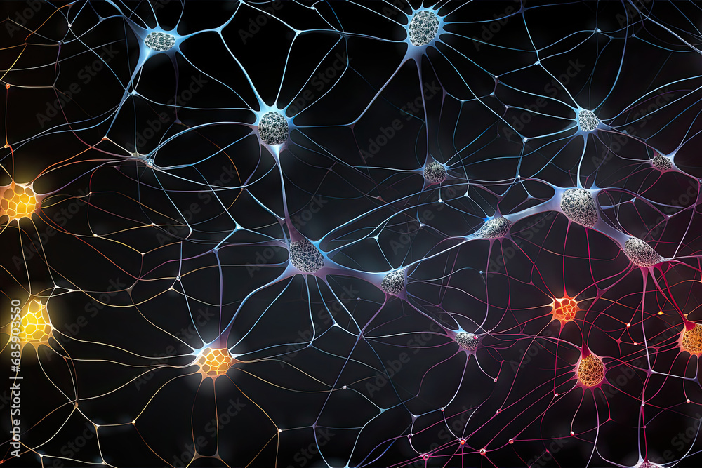 Abstract background neuron within the nervous system. Concepts of ...