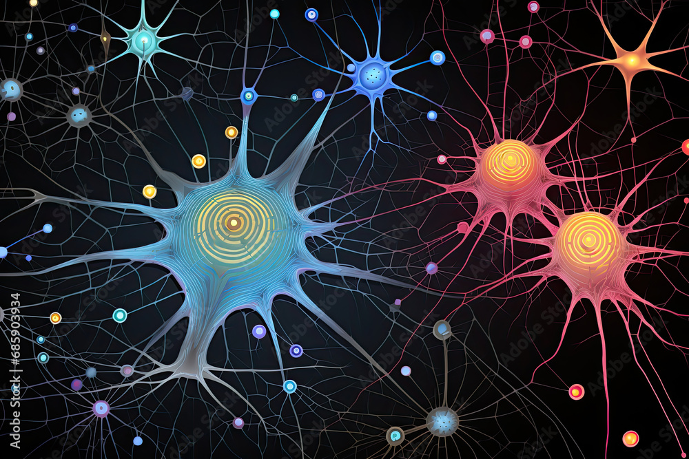Abstract background neuron within the nervous system. Concepts of ...