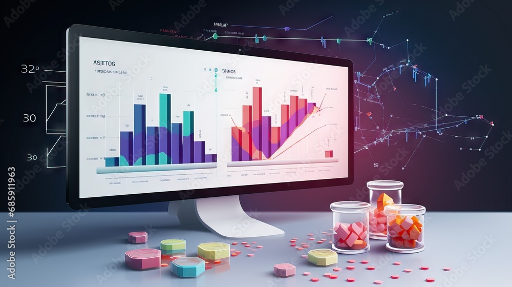 image depicting a computer screen displaying a virtual lab, with ...