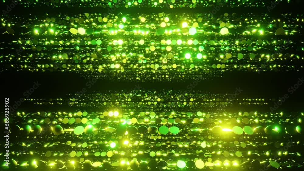 Yellow spherical particles awards overlay loop background 3d render ...