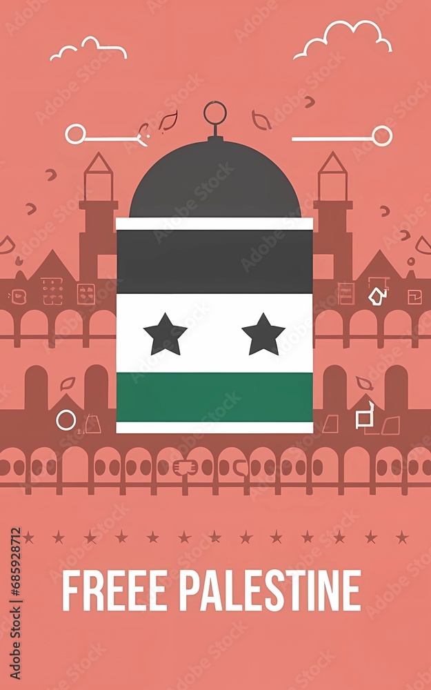 Free Palestine flag illustration for banner, t-shirt, social media post ...