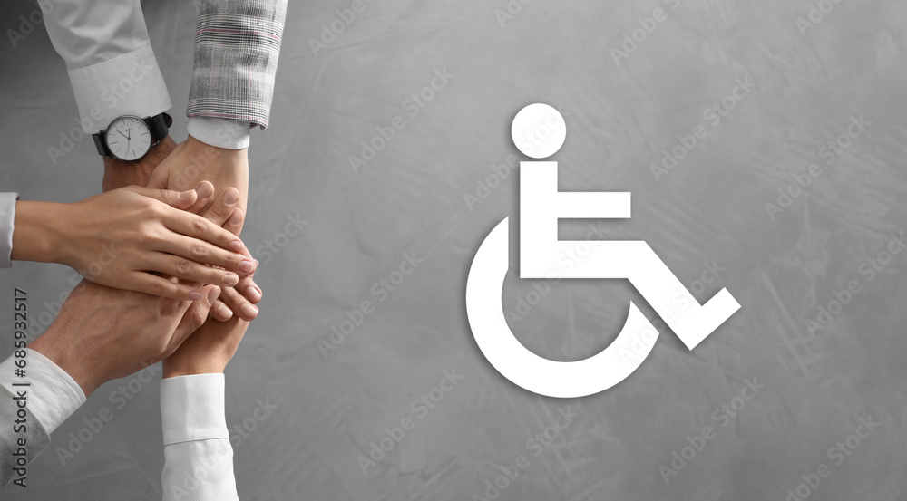 Inclusive workplace culture, banner design. International symbol of ...