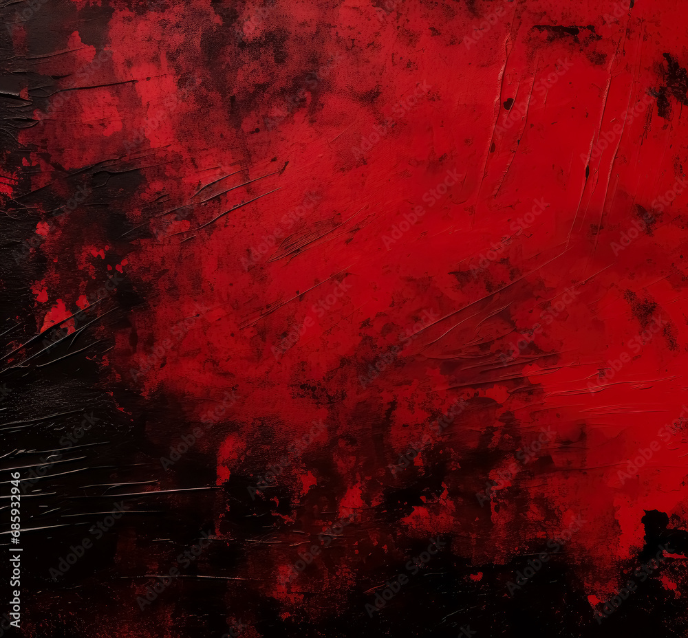 Abstract red background with black paint, rustic textures, dark red ...