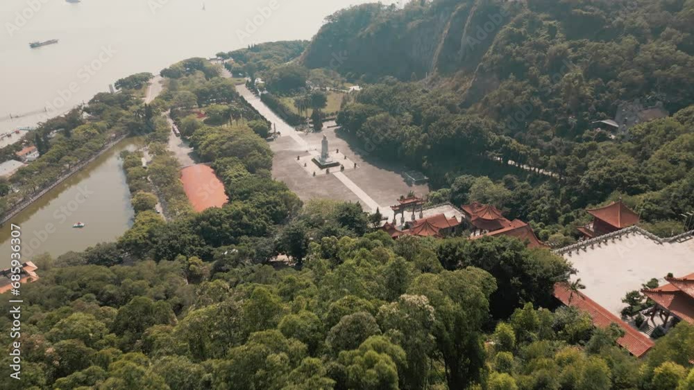 Soar above Nansha Tin Hau Palace with our mesmerizing aerial drone shot ...