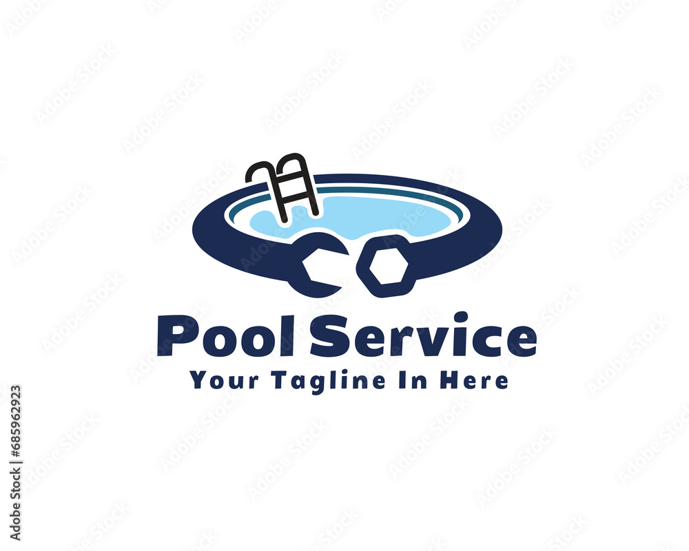 pool service care logo design template illustration inspiration Stock ...