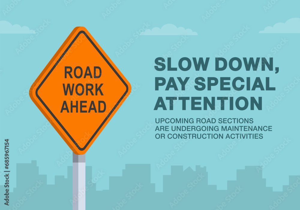 Safe driving tips and traffic regulation rules. Close-up of United ...