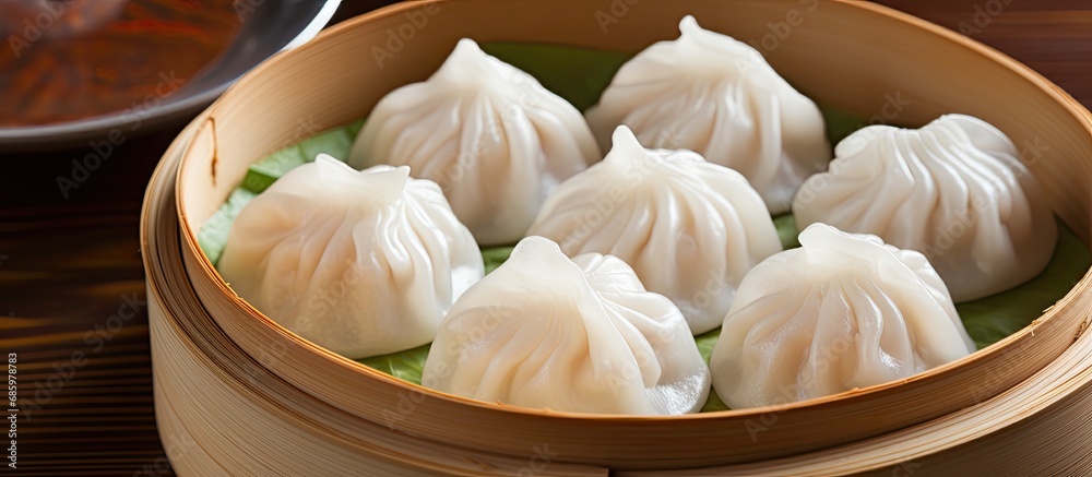 Shrimp dumplings, a type of dim sum known as Har Gow. Stock Photo ...