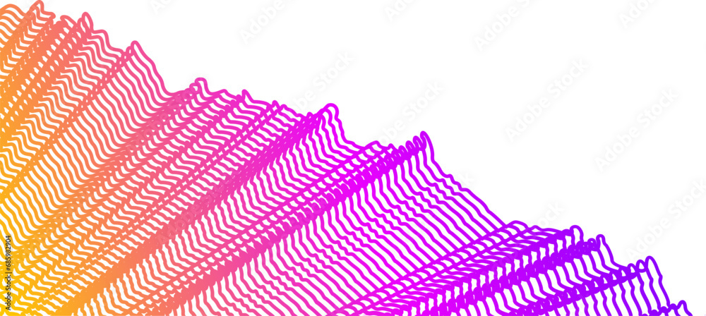 abstract wavy lines element. Flowing particles wave pattern 3D curve ...