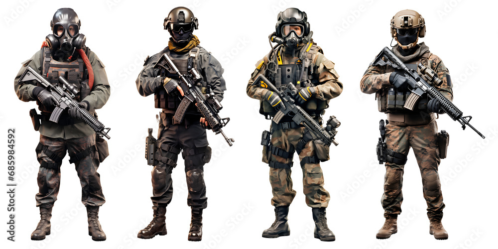 special forces soldiers set isolated on transparent background - design ...