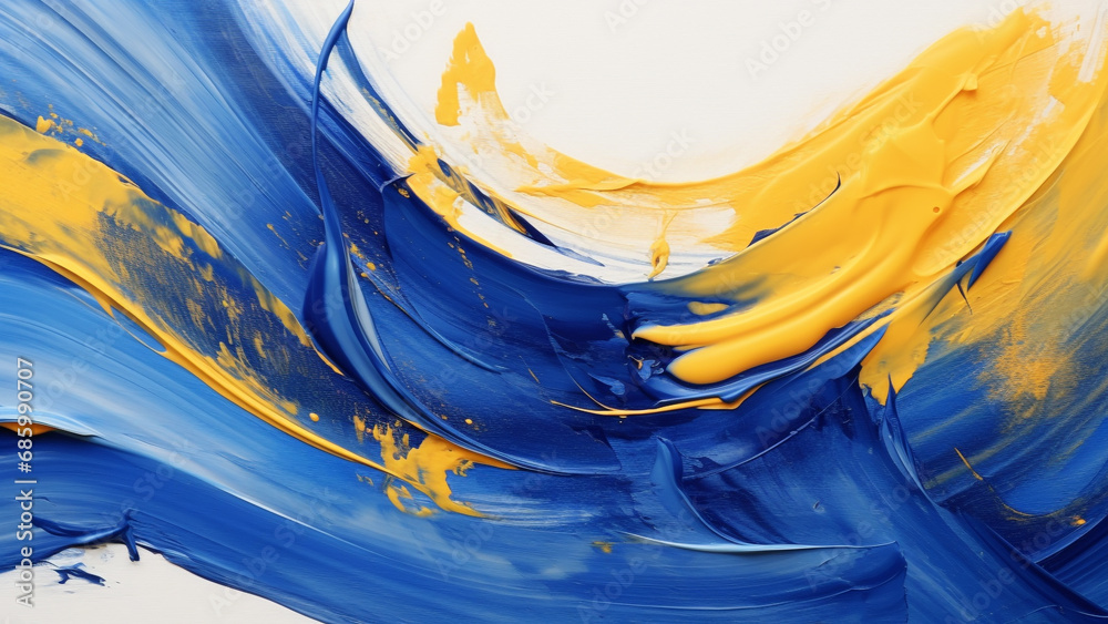 Royal Blue and Gold Abstract Brush Strokes Bold and Expressive Stock ...