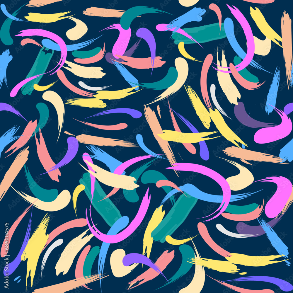 Colorful abstract brush stroke painting seamless pattern illustration ...