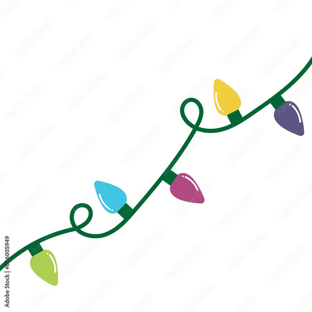 Ilustración de serie de luces minimalista. Luces navideñas. Sin fondo ...