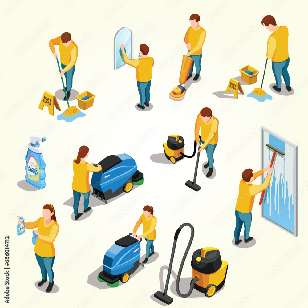 isolated images of people cleaning their homes taking out the trash and ...