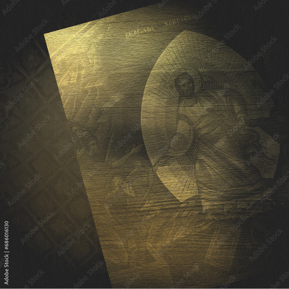 Decorative religious black and gold backdrop. Modern Christian ...