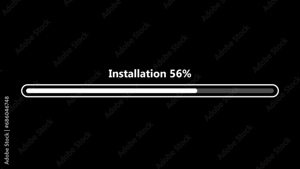 Installation Completed loading bar animation for your videos, Loading ...