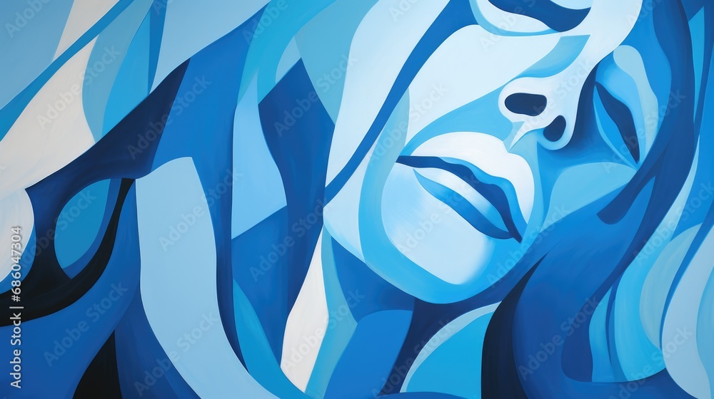 Blue color upset portrait background. Blue Monday, Mental health ...