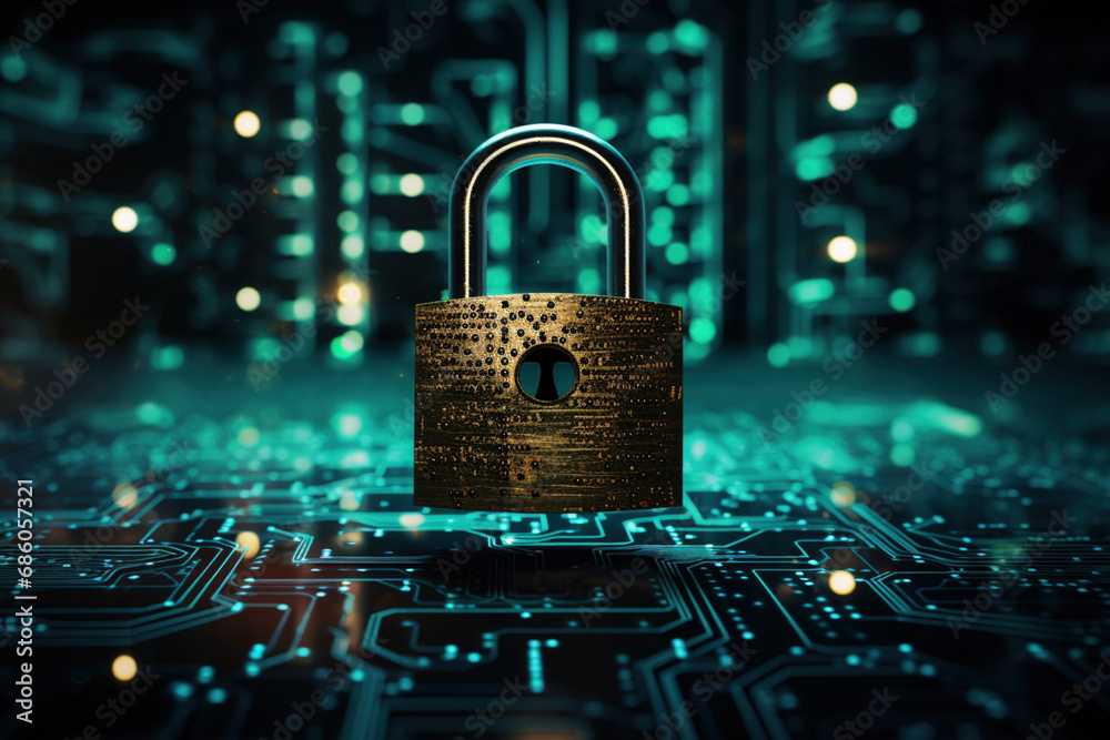 Pixelated background with binary code surroundings. Internet security ...