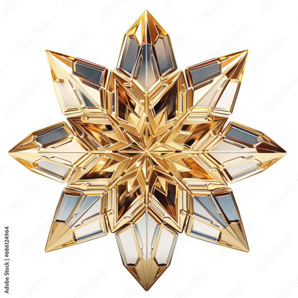 Transparent golden snowflake clipart, transparent png design Stock ...