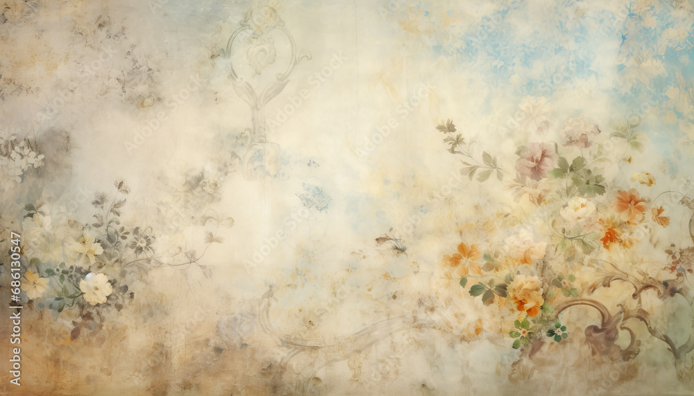 Distressed watercolor floral wallpaper background Stock Illustration ...