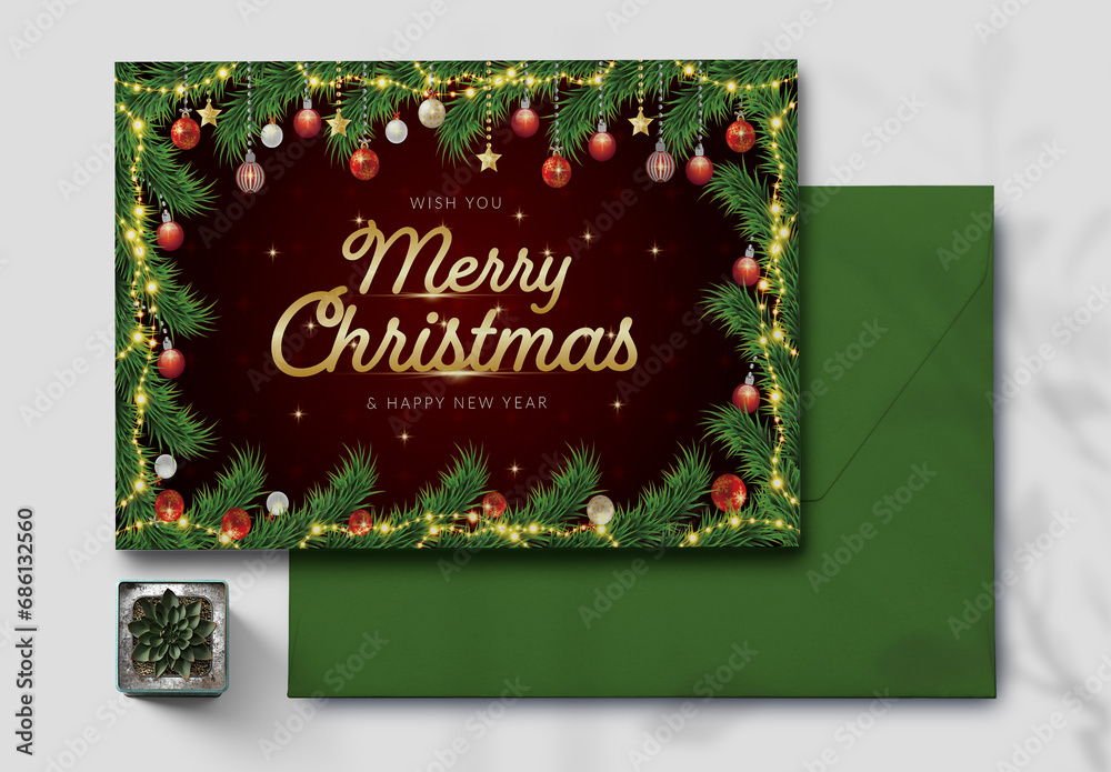 Christmas Card Layout Stock Template | Adobe Stock