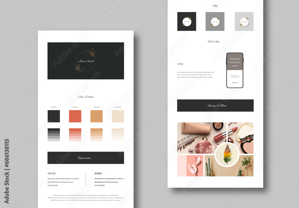 Brand Mood Board Layout Stock Template | Adobe Stock