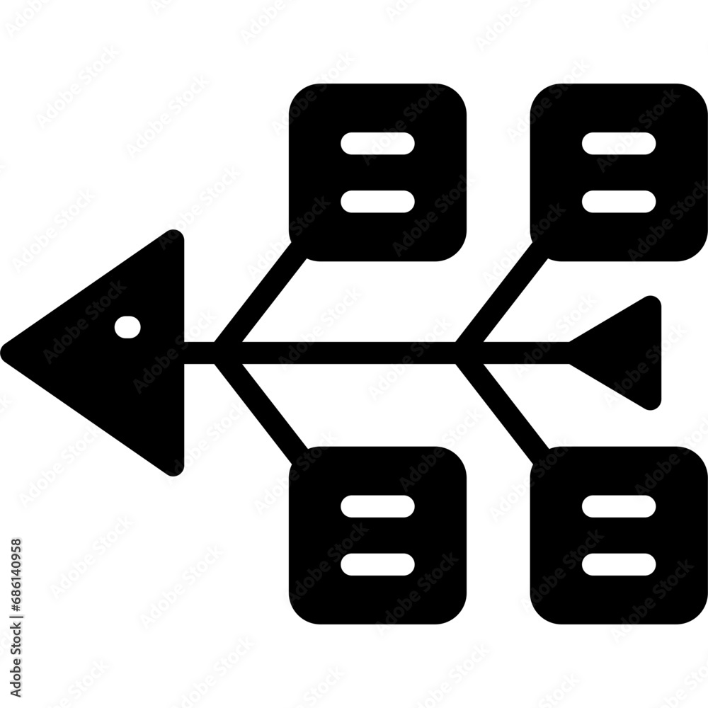 Fishbone Diagram Icon Stock Vector | Adobe Stock