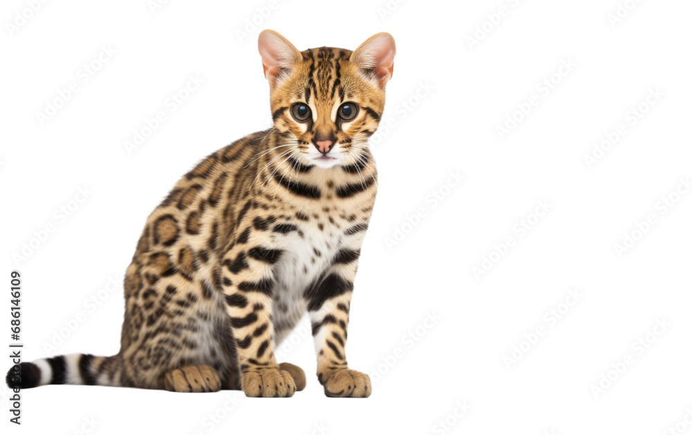 Leopard Cat Stealthy forest prowler Isolated on a Transparent ...