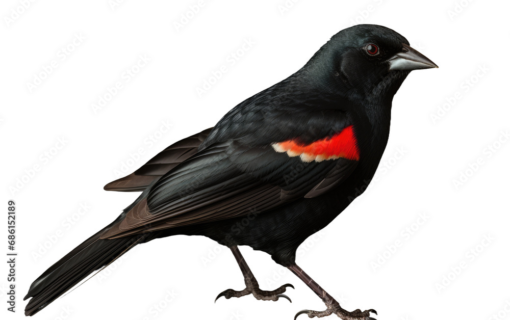 Red Winged Blackbird Wetland Songster Isolated on a Transparent ...