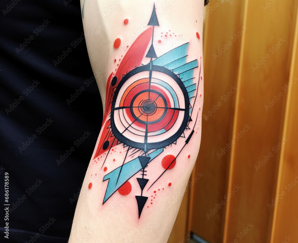 Navigating Freedom: Compass Tattoo with Arrows on the Arm as a Symbol ...