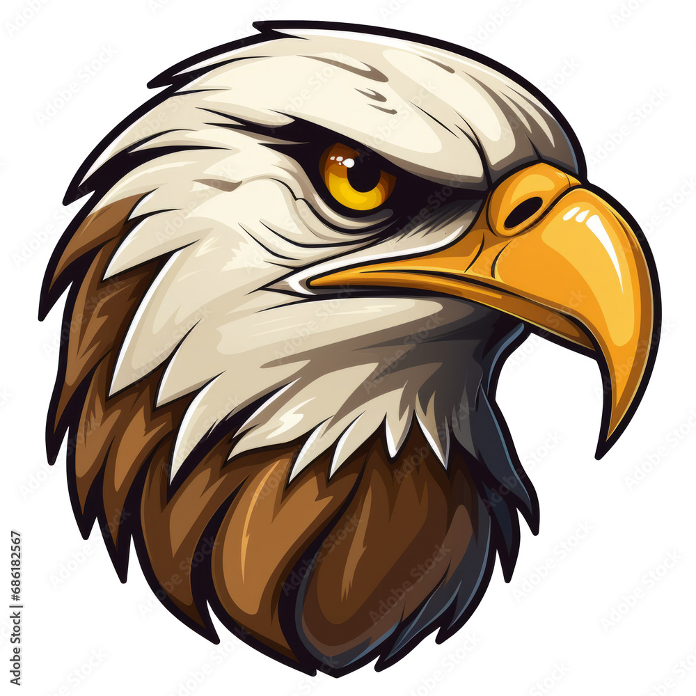 Cartoon eagle head isolated on transparent background. Ai generated ...