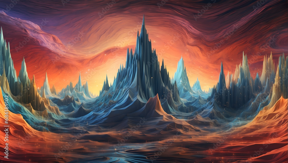 An artistic portrayal of a sonic landscape exploration, visualizing ...