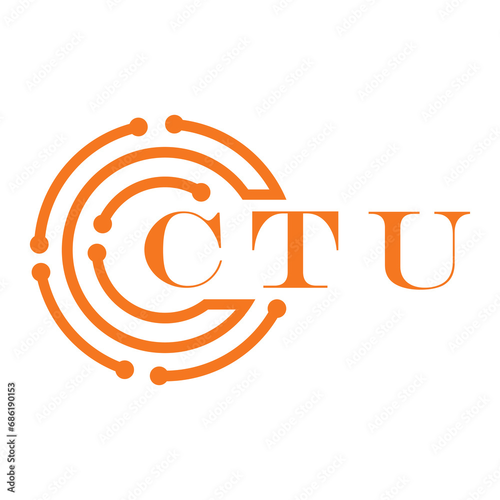 CTU letter design. CTU letter technology logo design on white ...