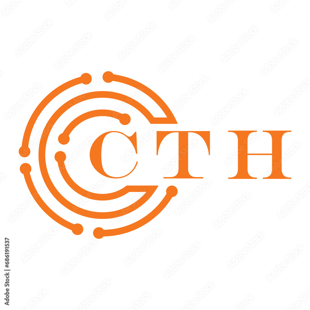 CTH letter design. CTH letter technology logo design on white background. CTH Monogram logo ...