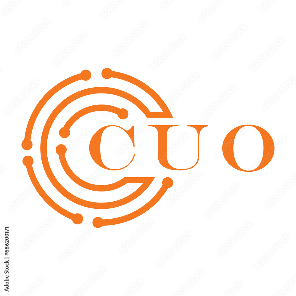 CUO letter design. CUO letter technology logo design on white ...