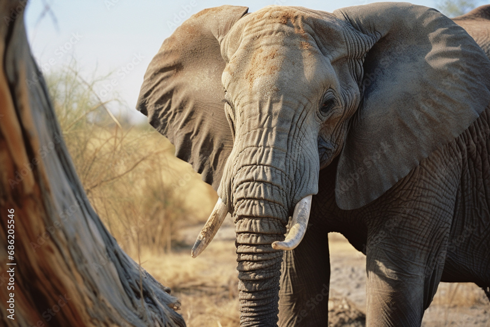 An image of an elephant painting with its trunk, demonstrating the ...