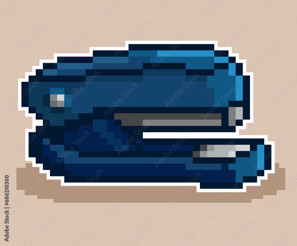 pixel art designer stapler, office, school, tool, vector illustration ...