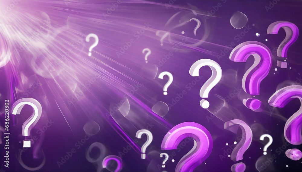abstract purple background with flying question marks Stock ...