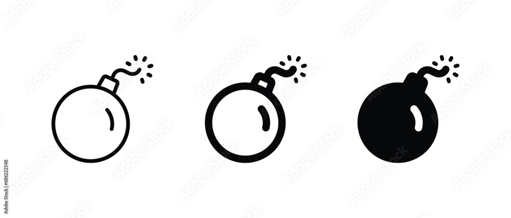Bomb icon set vector illustration for web, ui, and mobile apps Stock ...